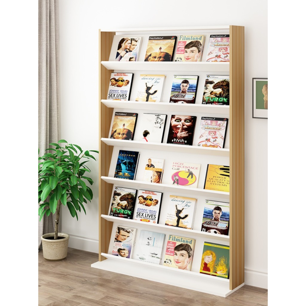 Magazine Rack Floor-standing Party Bookshelf Bookcase Wooden File ...