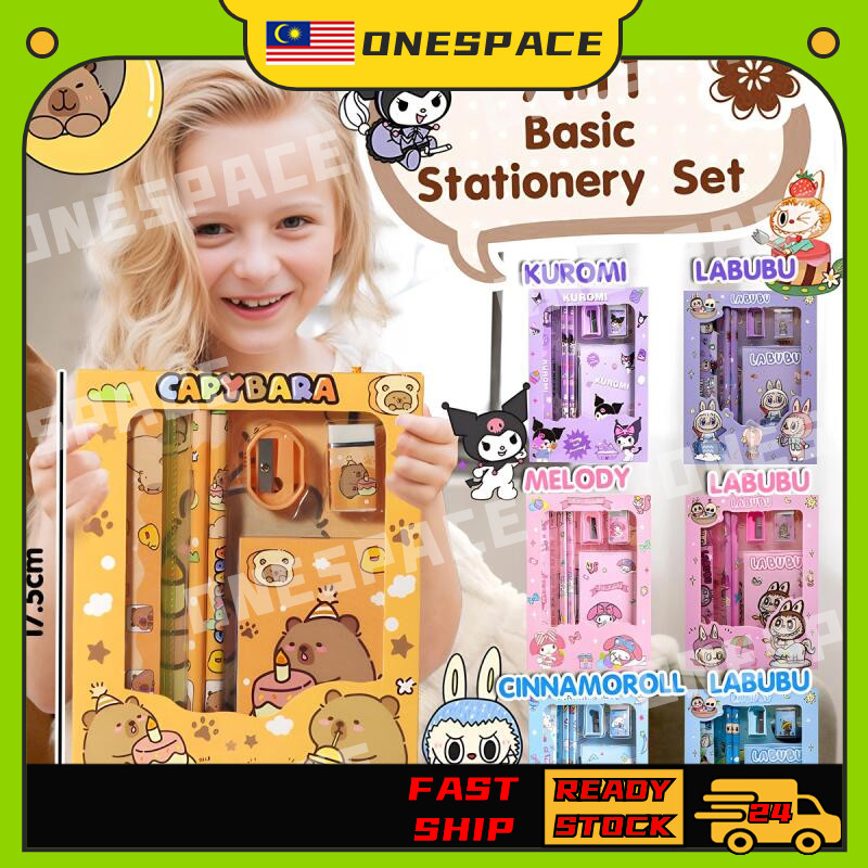 7 In 1 Capybara Kuromi Stationery Set With Handle Cute Sanrio ...