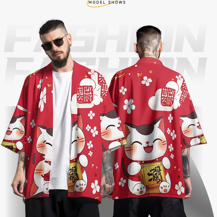 Summer Samurai Kimono Men Women Unisex Stylish Haori Streetwear Kimono ...