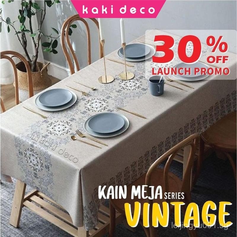 PVC Table Cloth Water Proof Table Cover Kain Meja Alas Meja Makan Alas ...