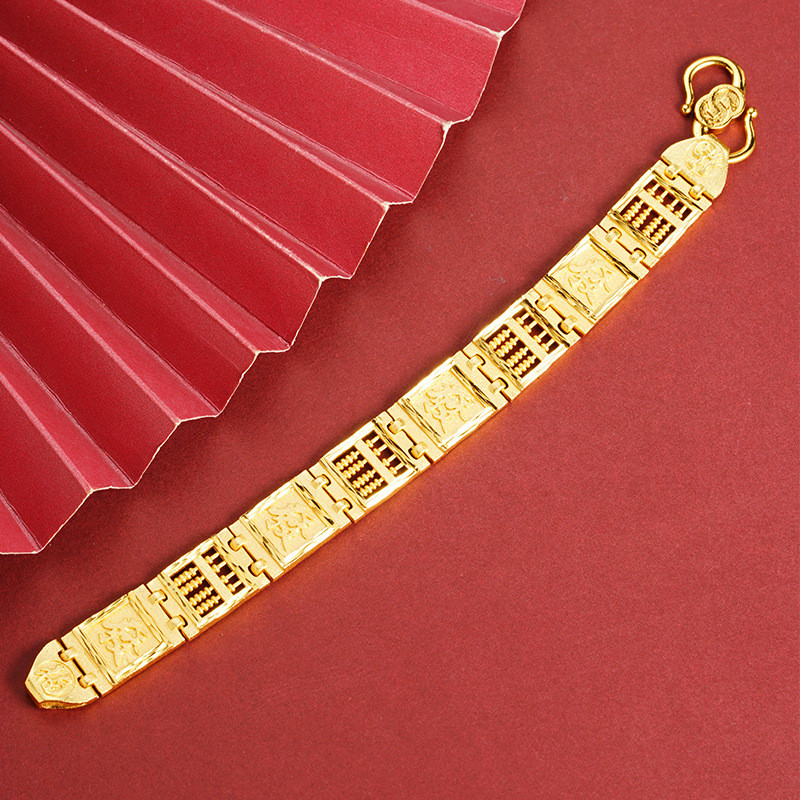 [Preferred] Vietnam Sand Gold Abacus Hair Character Boss Bracelet Fu ...