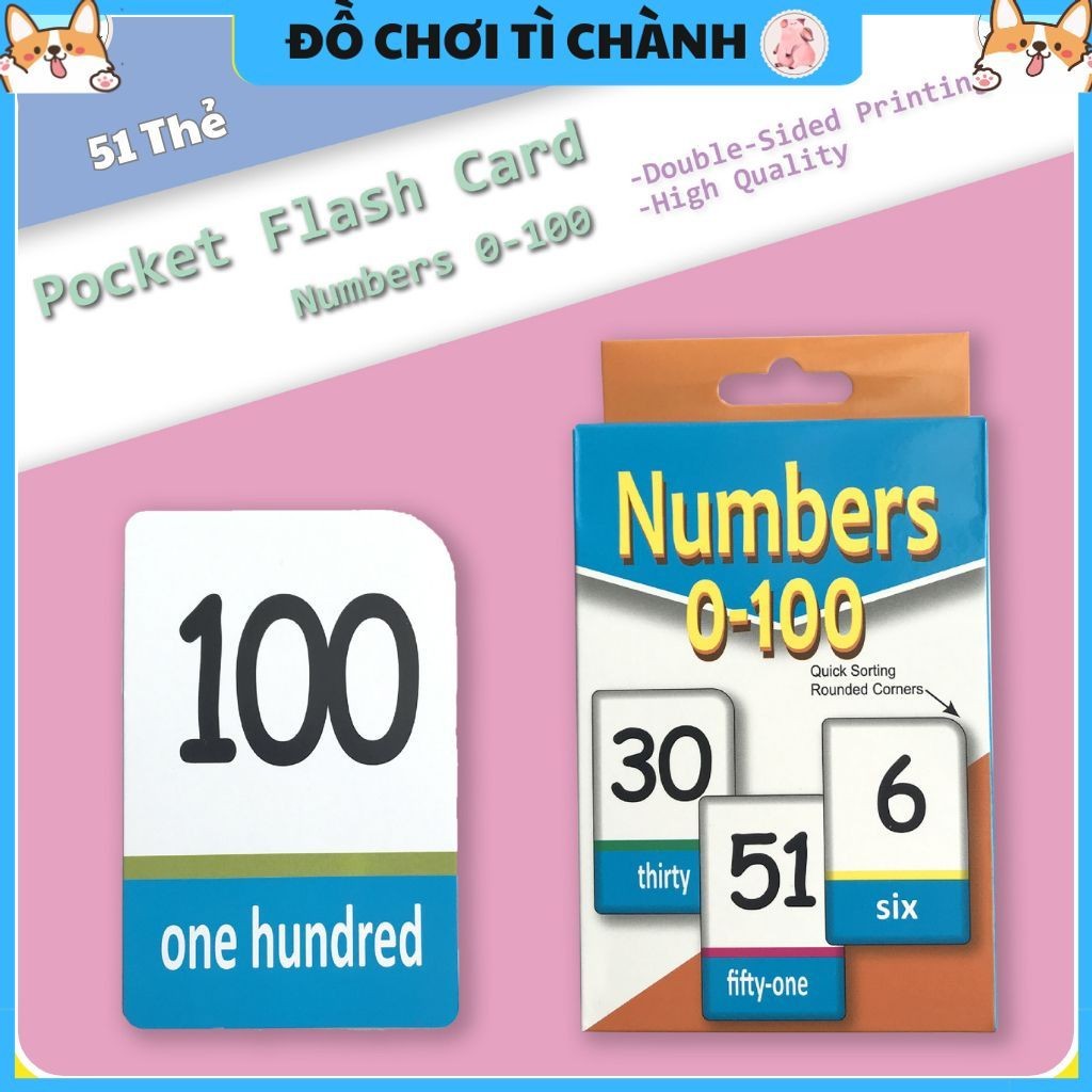 Flashcard English Counting Numbers 1-100 – Helps Children Recognize ...