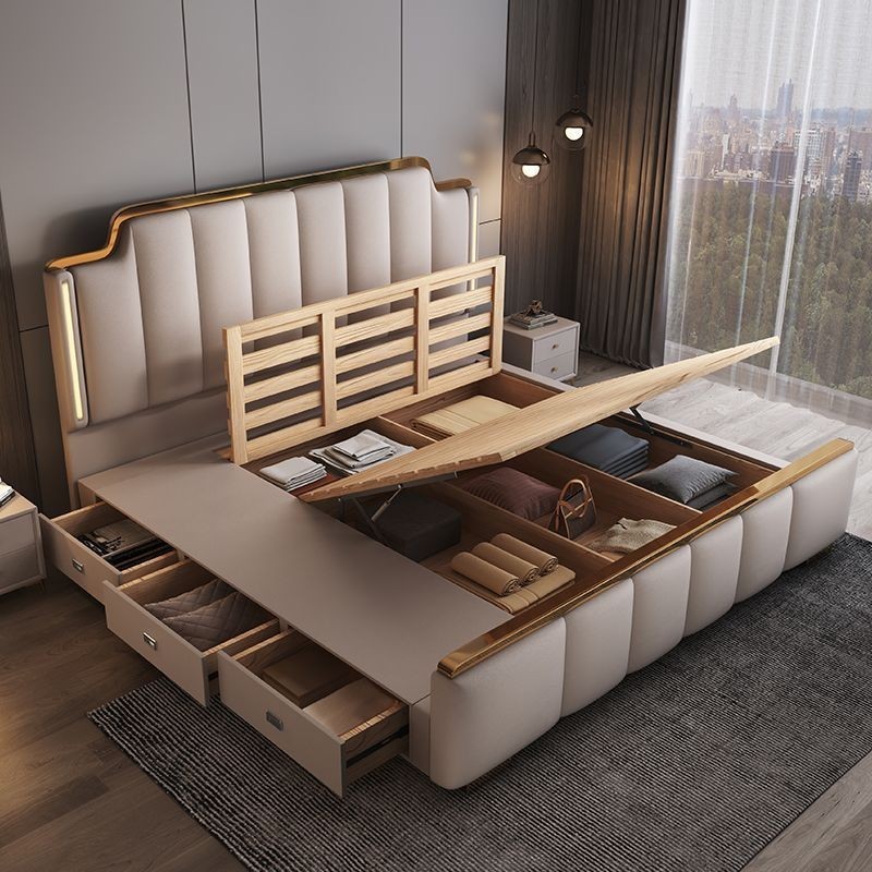 【SG⭐SALES】Solid Wood Bed Storage Bed Frame Bed Frame With Mattress ...