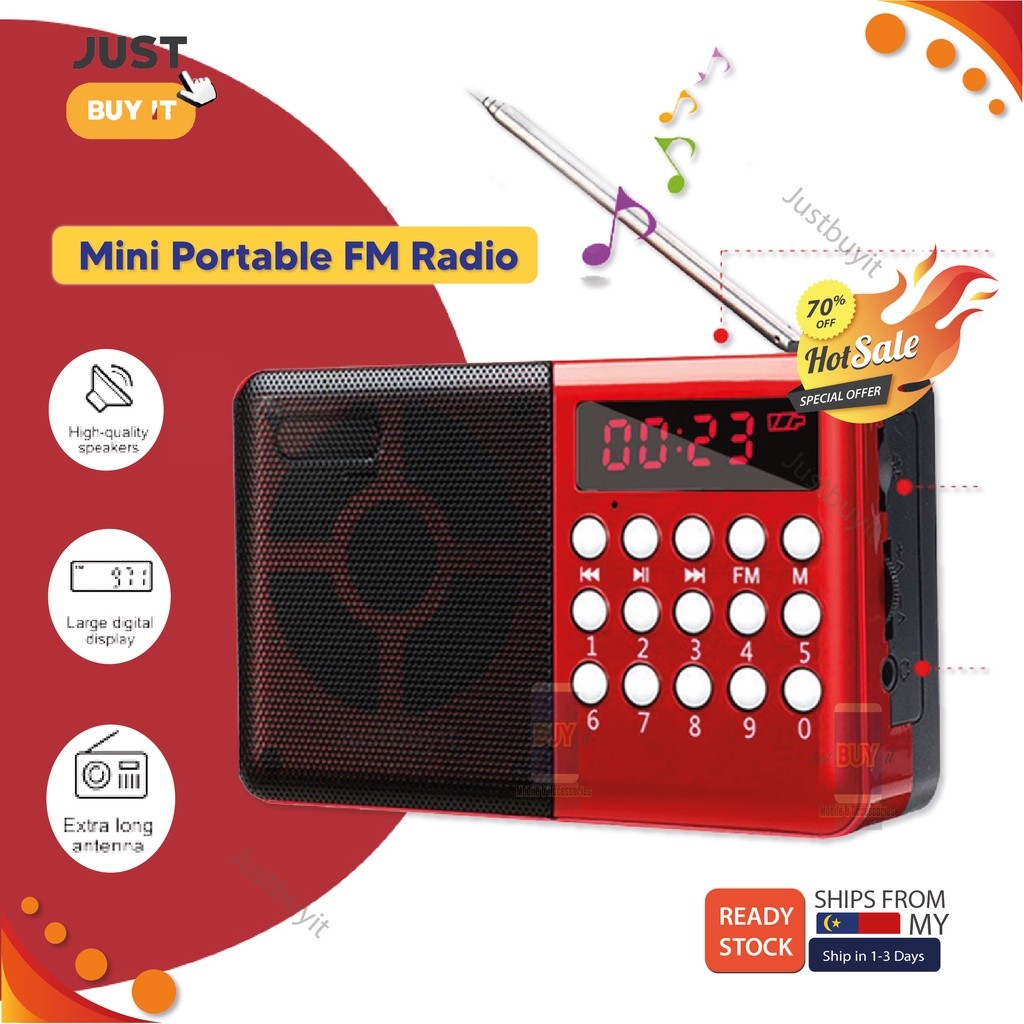 Mini Digital Display Radio FM Radio Digital MP3 Music Player USB Memory ...