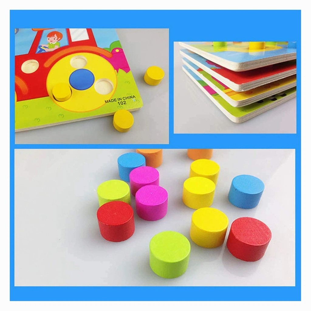 Children'sHand GripBoard MushroomNail Color RecognitionMatching ...