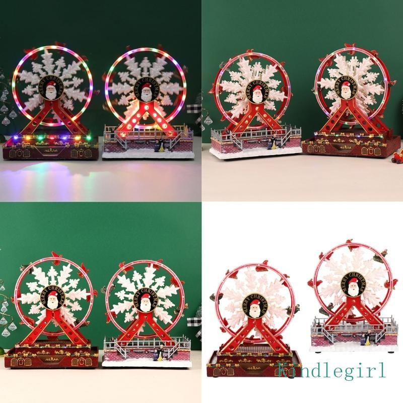 KING Animated Christmas Ferris Wheel Display Ornament with LED Lights ...