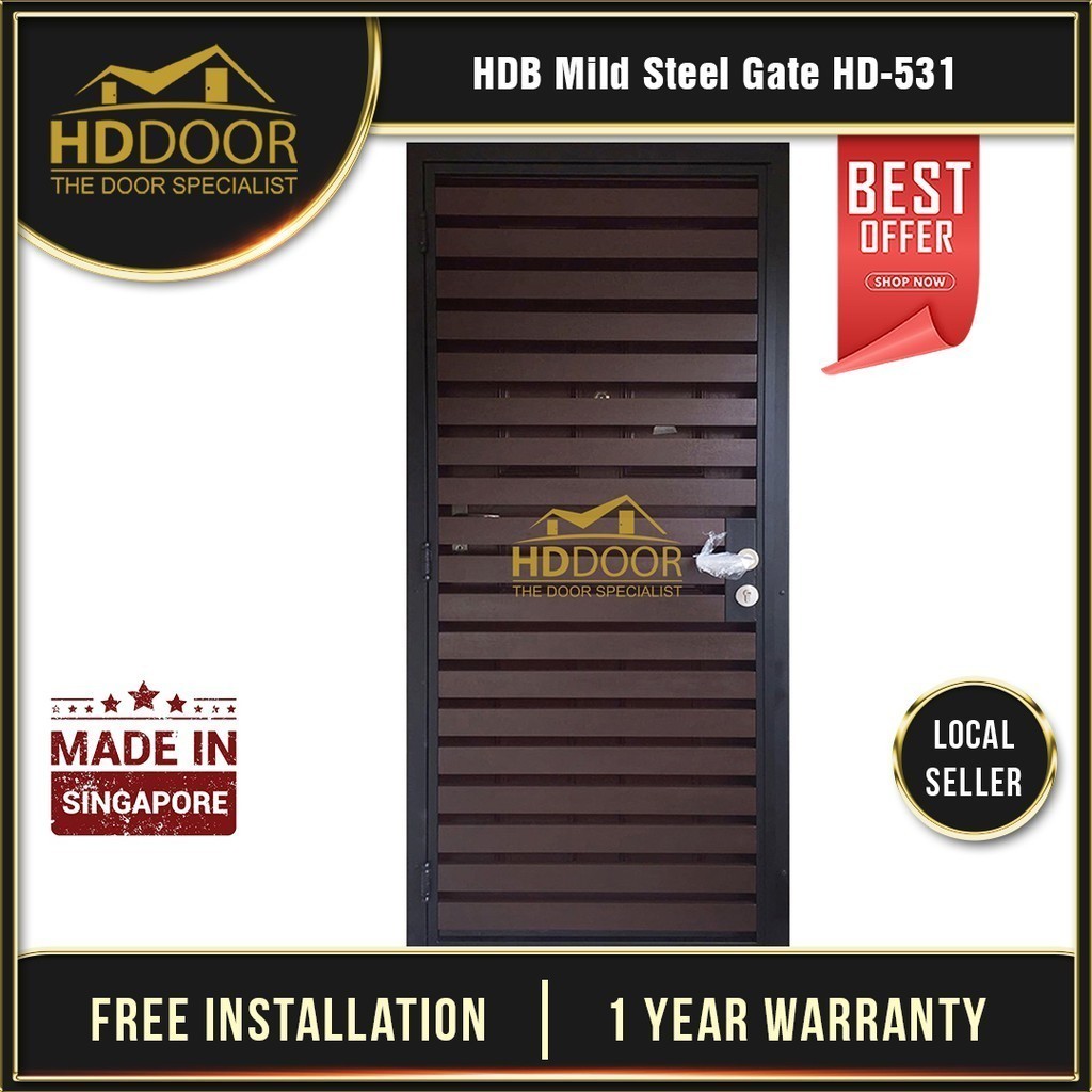 HDDoor HD531 Mild Steel Gate for HDB | BTO | CONDO and Resale Flat | 1 ...