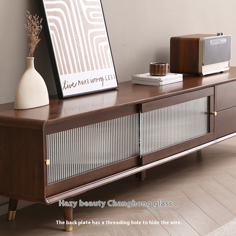 Solid Wood Combination Modern And Simple Living Room Console Walnut ...