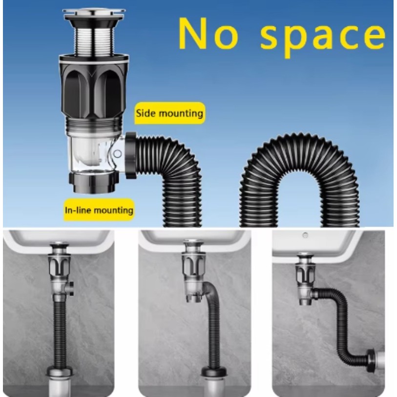 Flexible Sink Drain Pipe, Expandable Tubular Drain Tubing Pipe ...