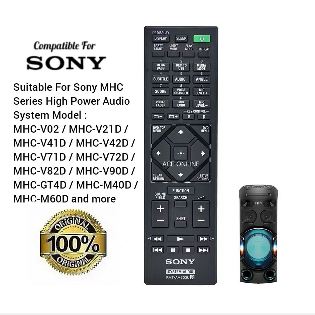 Original RMT-AM503U For Sony MHC Series High Power Audio System Remote ... Original RMT-AM503U For Sony MHC Series High Power Audio System Remote ...