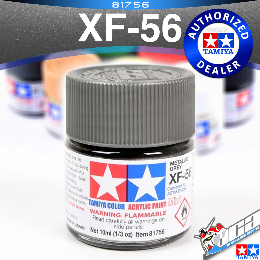 🌈 TAMIYA 81756 XF-56 METALLIC GREY ACRYLIC MINI 10ML PLASTIC MODEL ...