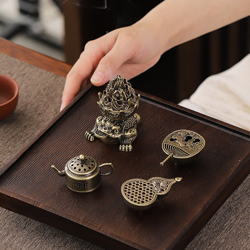 Alloy Gourd Incense Burner Golden Toad Boshan Furnace Teapot Zen ...