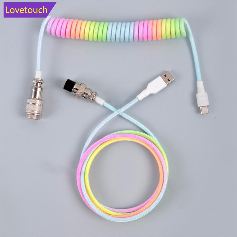 LOVETOUCH 3M Type C Mechanical Keyboard Coiled Cable USB Keyboard Wire ...