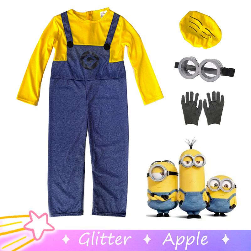 Movie Despicable Me 3 Minions Cosplay Costume Jumpsuit For Kids Boy Man ...