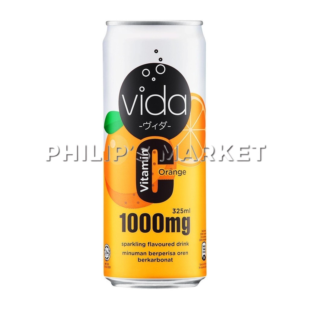 Vida Orange Sparkling Vitamin Drink 325ml | Shopee Singapore