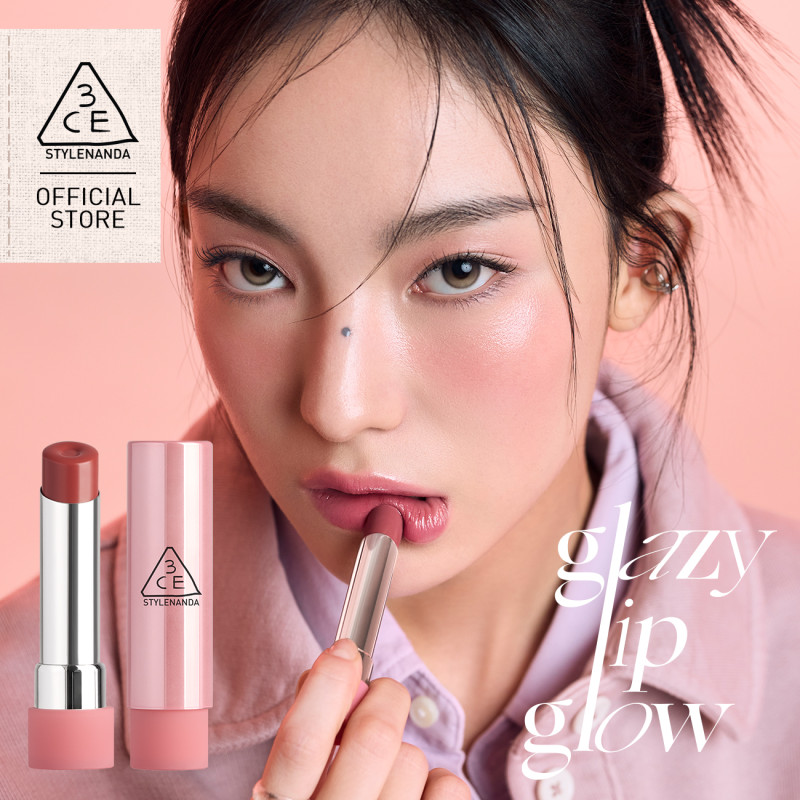 3CE GLAZY LIP GLOW Korean tinted lip balm luminous hydrating healthy ...