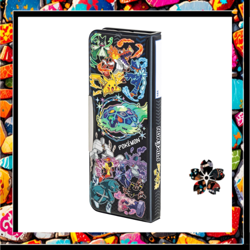 Showa Note Pokémon Pencil Case Slim Type Double-Sided Opening Black ...