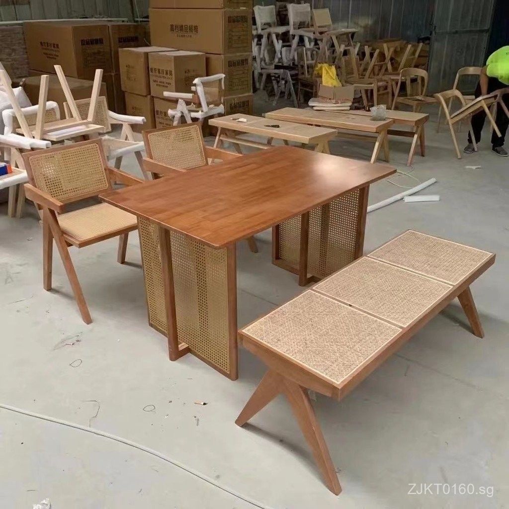 Japanese Style Round Table Dining Table Restaurant Fast Food Rattan ...