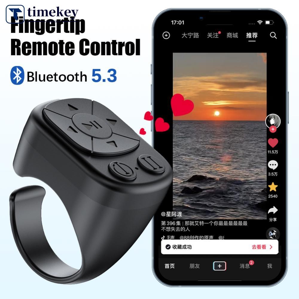 TIMEKEY Blutooth 5.3 Remote Control Scrolling Finger Remote Mobile ...