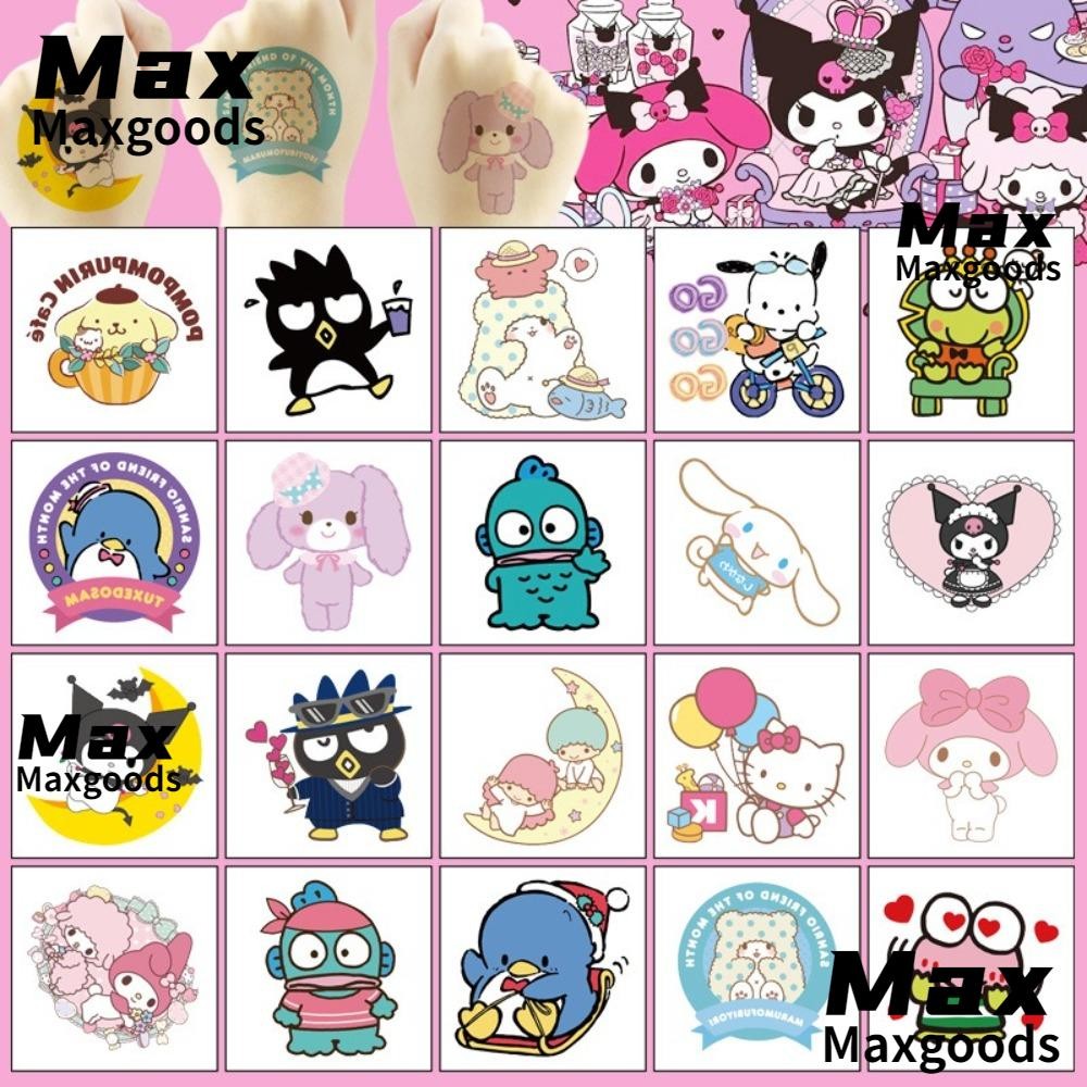 MAXG 20PCS Temporary Tattoo, Waterproof Cartoon Sanrio Transfer ...