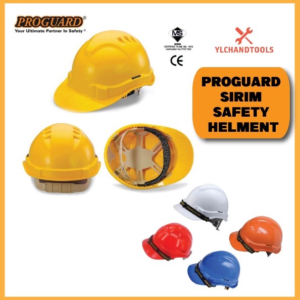 PROGUARD SIRIM SAFETY HELMENT ( YELLOW,WHITE,BLUE,RED,ORANGE ) | Shopee Singapore