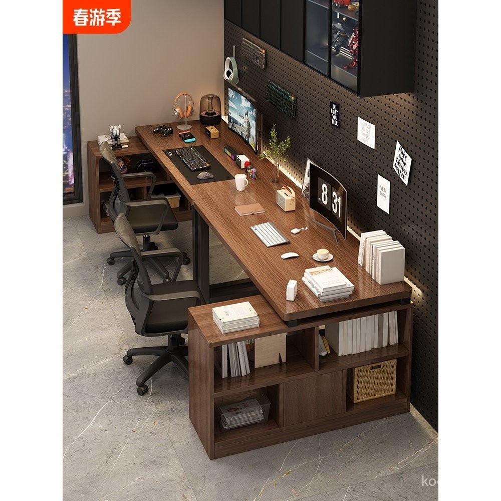 Double Computer Desk Desktop Gaming Desk l Integrated Desk and ...