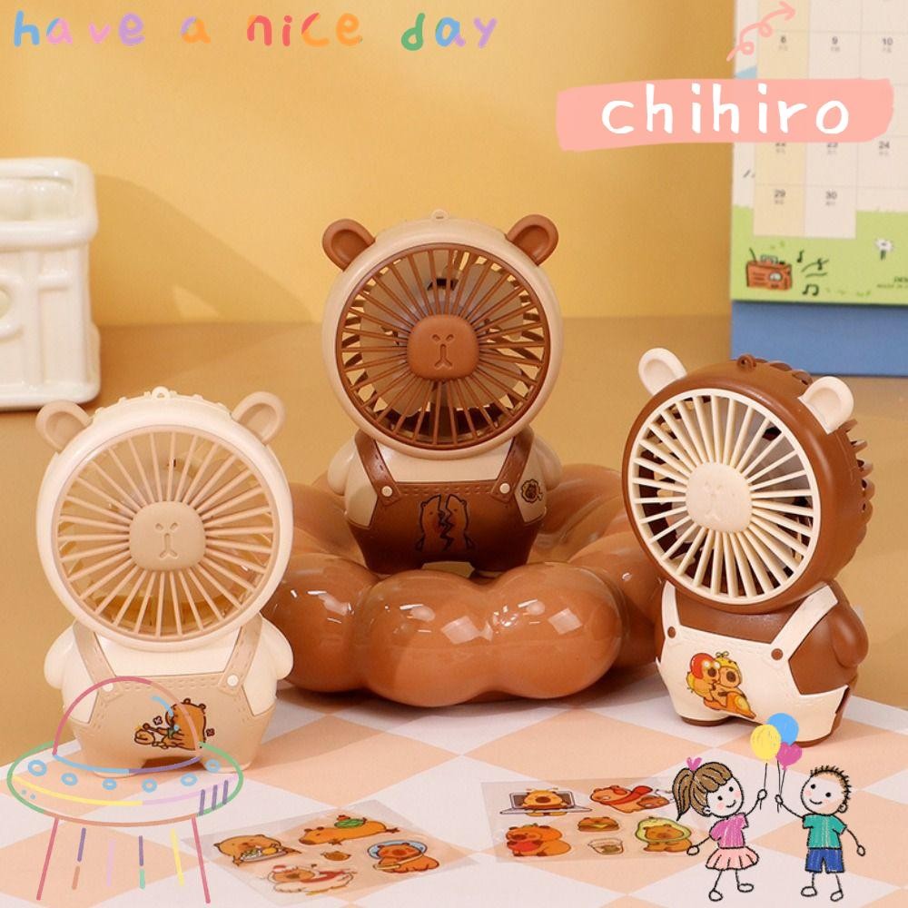 CHIHIRO Desktop Fan, with lanyard 3 Gears Capybara Handheld Fan, Cute ...