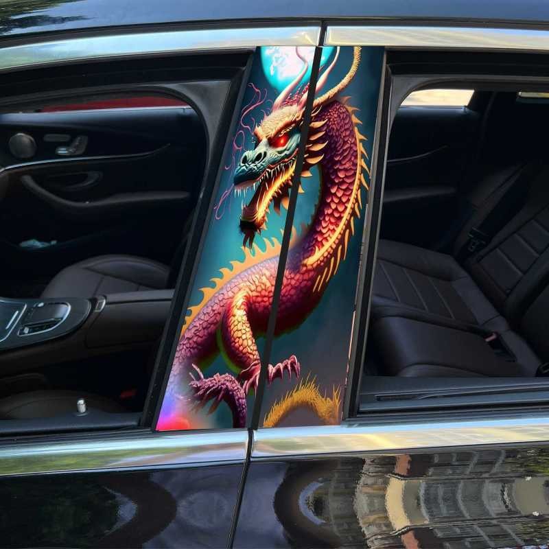 Left and Right 2 Car Center Column Stickers Clown Jinks Decorative ...