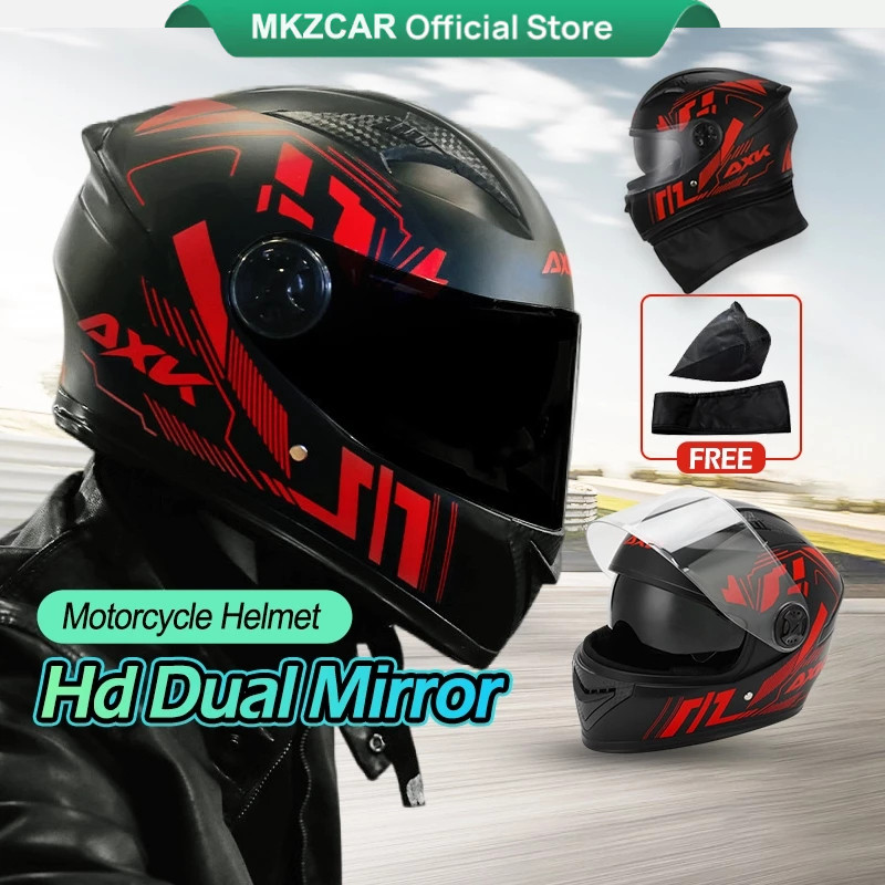 MKZCAR Helmet Motor Topi Keledar Motorcycle Helmet Double Visor Open ...