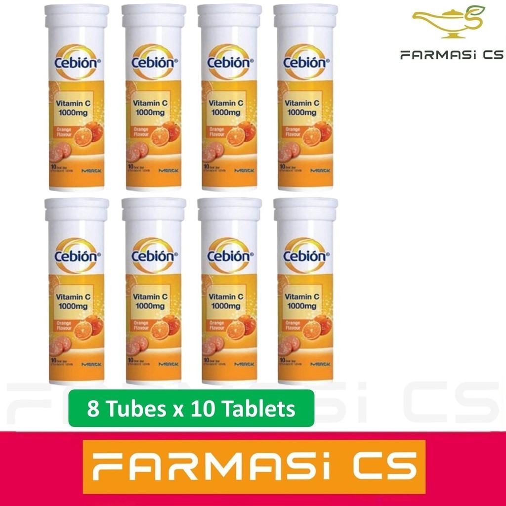 Cebion Effervescent Vitamin C 1000mg 10 tablets x 8 tubes EXP:11/2027 ...