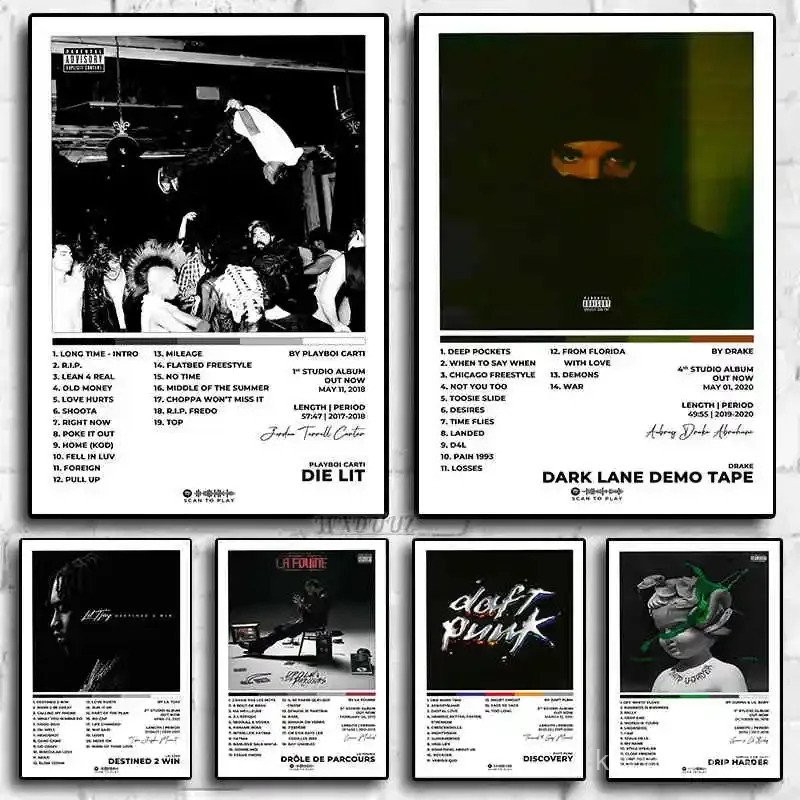 Pop Rap Music Album Cover Die Lit de Playboi Carti Poster Aesthetic ...
