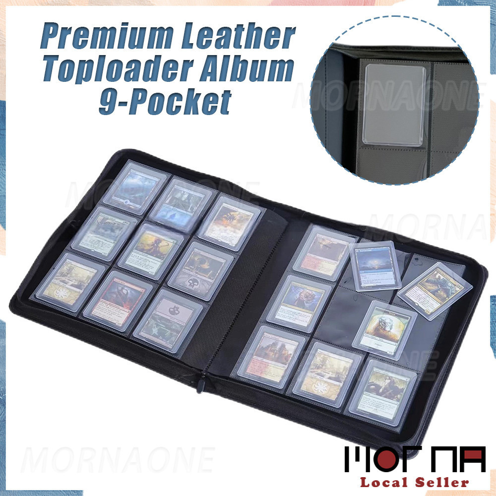 9-Pocket Toploader Binder Album Premium Leather Toploader Album (for ...