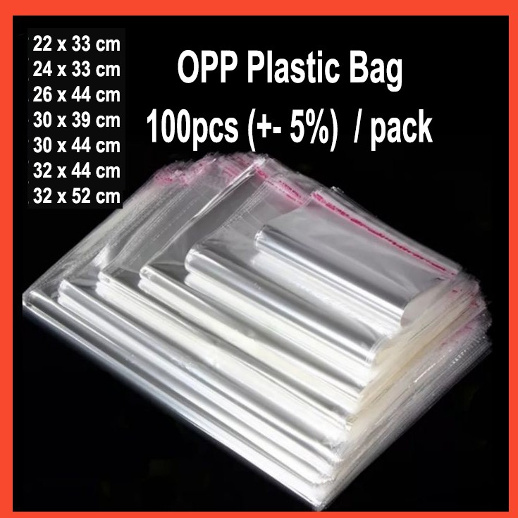100pcs OPP Self Adhesive Plastic Bag / Transparent OPP Plastic Bag with Tape / Packaging Bag (8 ...