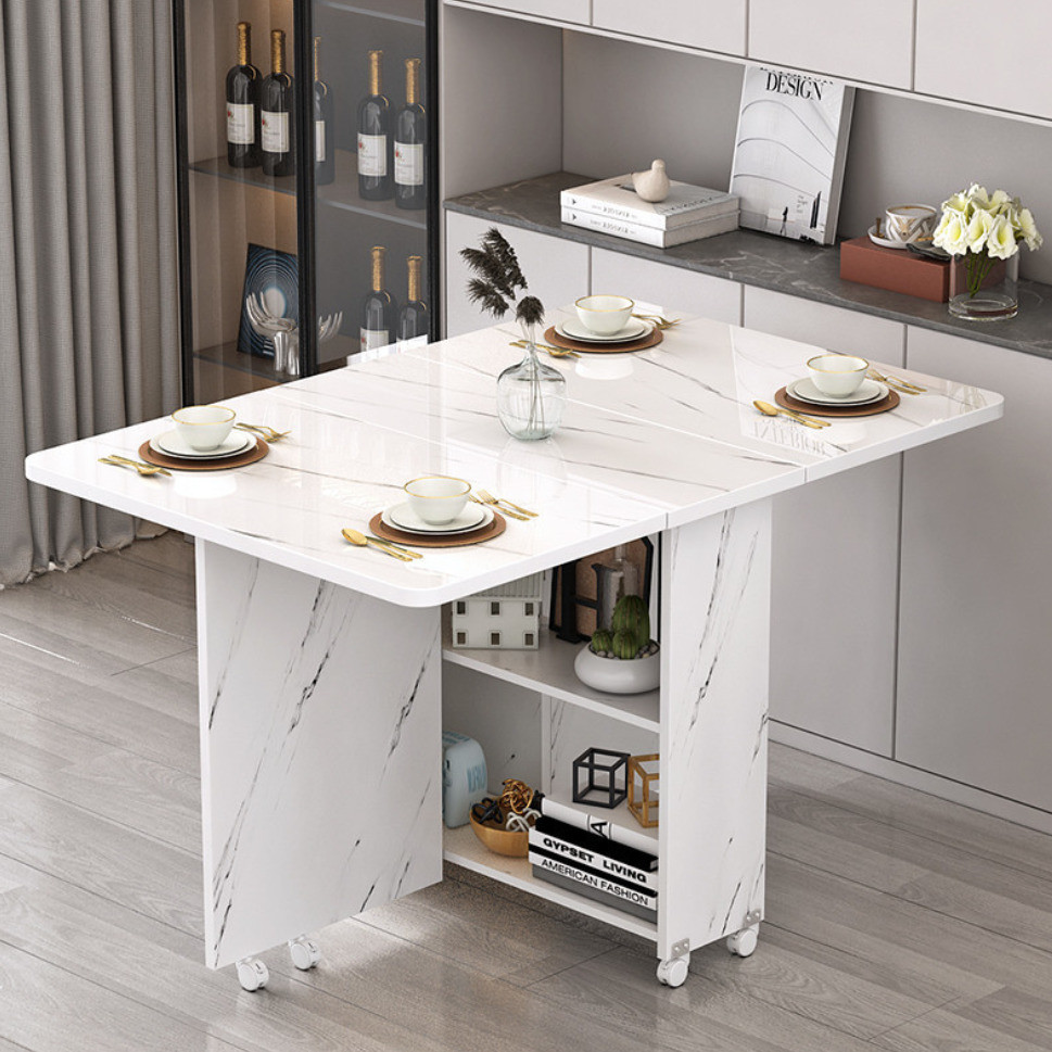 Folding Dining Table Movable Storage Cabinet | Shopee Singapore