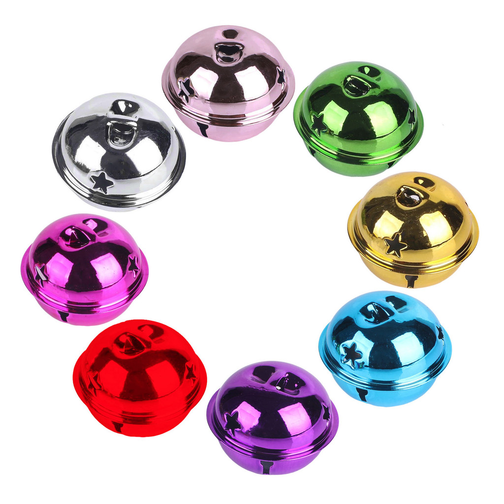 10PCS 40MM Assorted Colors Jingle Bells Metal Round Bells Craft Bells ...