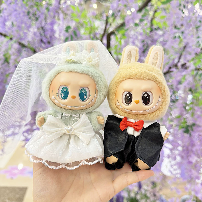 17cm Labubu Clothes Pendant Labubu Doll Wedding Suit Wedding Suit ...