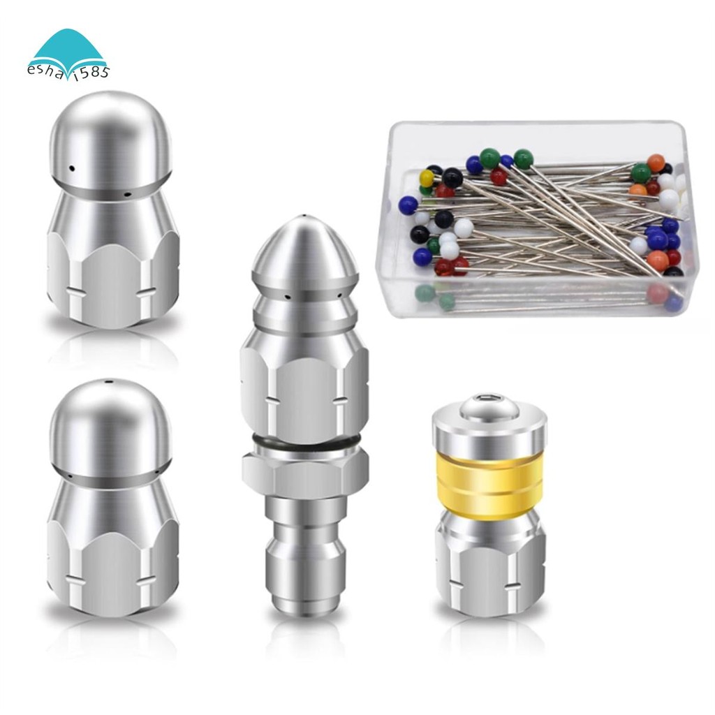 6PCS Sewer Jet Nozzle Kit Stainless Steel Sewer Jetter 1/4 Inch NPT for ...