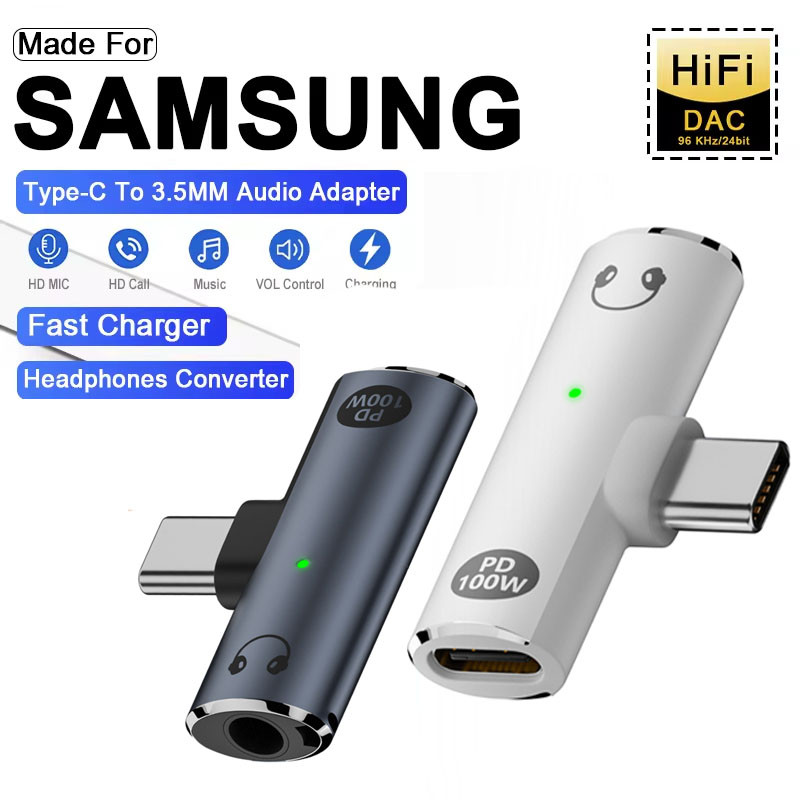 PD 100W Charge 2 in 1 Usb Type C To 3.5mm Jack Headphone Charging Audio ...