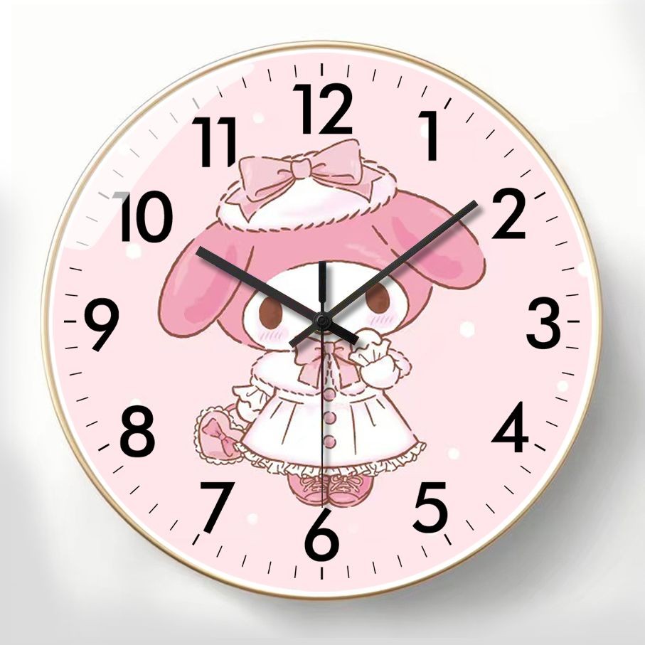 20CM Kawaii Anime Sanrio My Melody Wall Clock Cartoon Child Bedroom ...