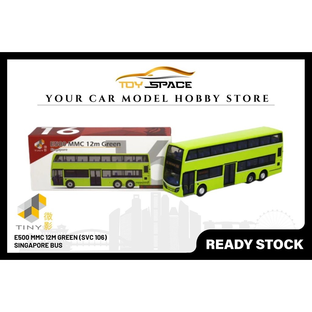[TINY] SG16 Diecast - E500 MMC Bus Green (SVC 106) Singapore Bus | Shopee Singapore