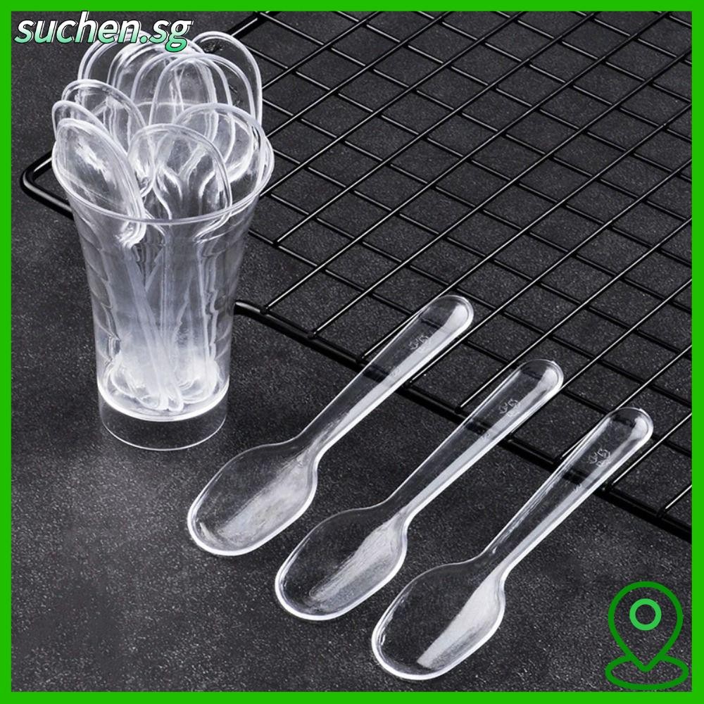 SUCHENSG 500Pcs Ice Cream Scoop, Disposable Transparent Mini Spoon ...