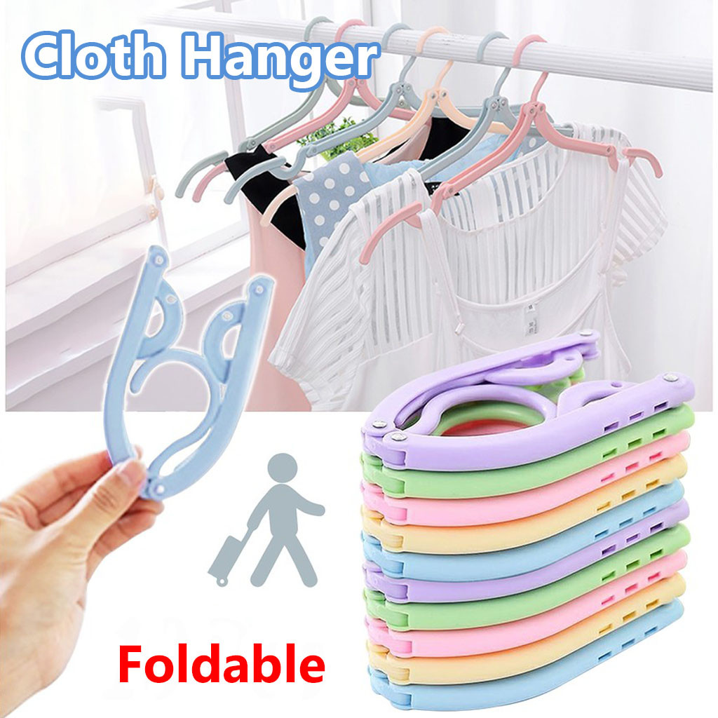 Folding Hanger Portable Travel Foldable Plastic Hanger Non-slip Hanger ...