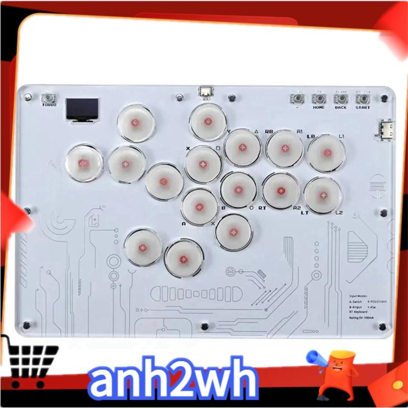 【A-NH】Arcade Joystick Hitbox Controller RGB Fighting Game Keyboard 16 ...