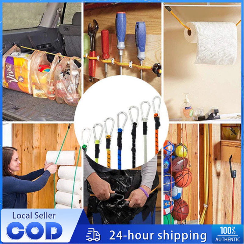 1M/2M/4M Heavy Duty Straps Elastic Rubber Bungee Cord Camper Luggage ...