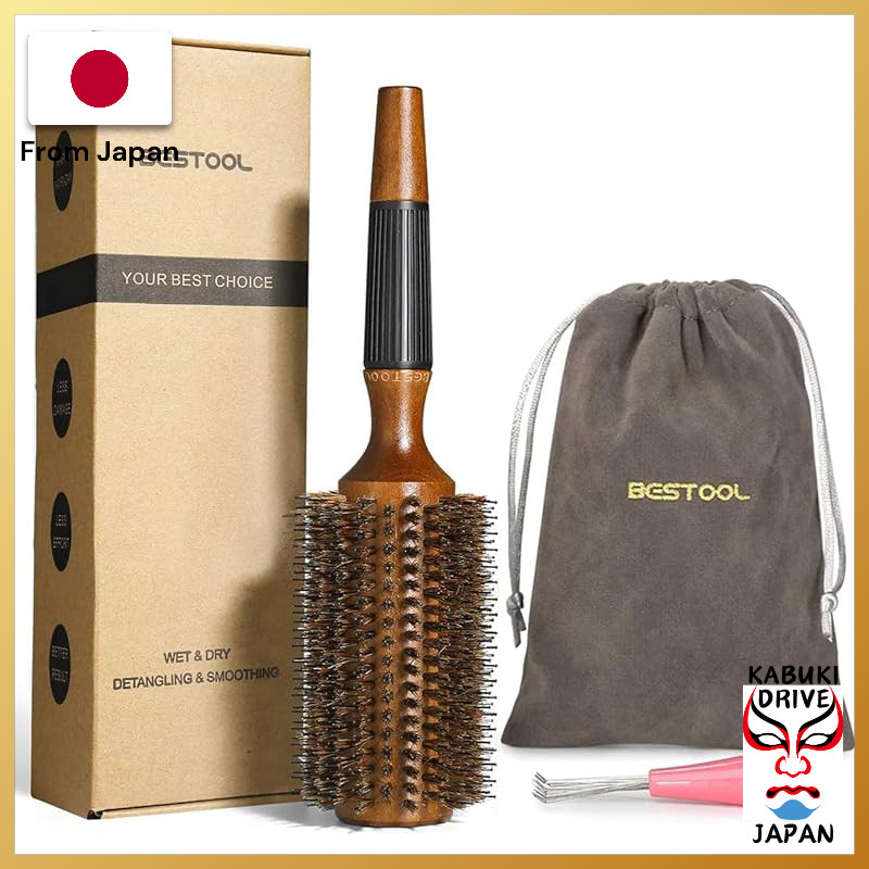 BESTOOL Heat-Resistant Wooden Roll Hair Brush for Women & Men - Versatile Styling Comb for ...