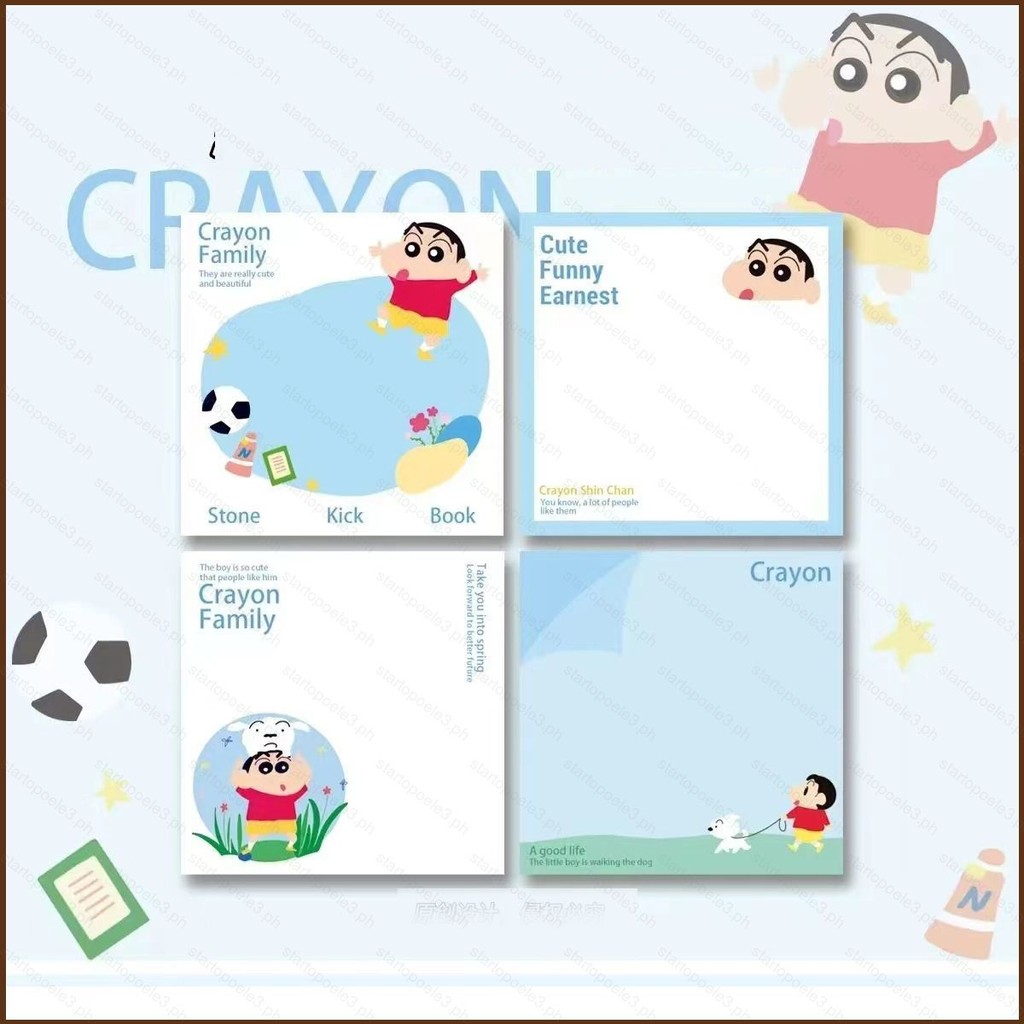 ST3 Crayon Shin-chan Cartoon Cute Simple Memo Book Tearable Girl ...