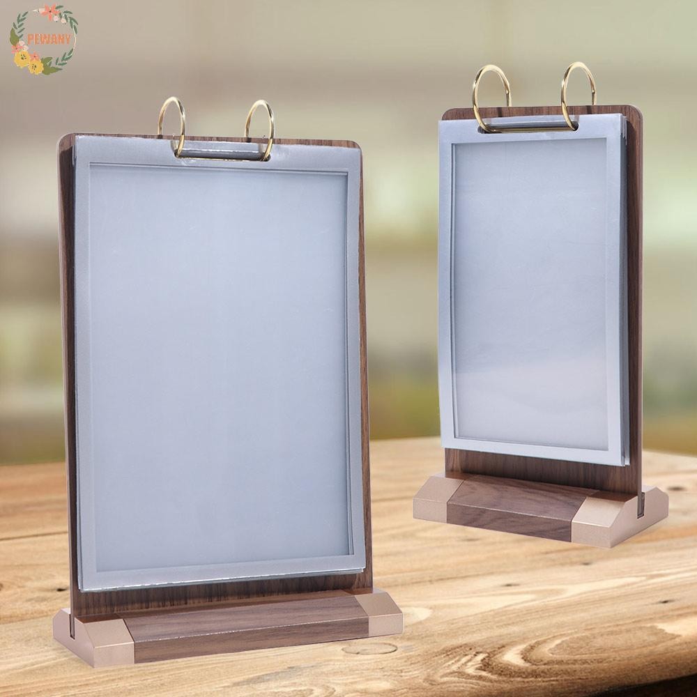 PEWANYMX Ads Display Stand, Wooden Holder Multi page Menu Card Holder ...