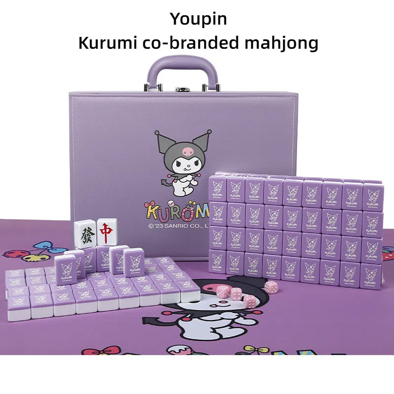 Youpin Kuromi Cartoon Mahjong Household Hand Rubbed Mahjong Card Cute ...