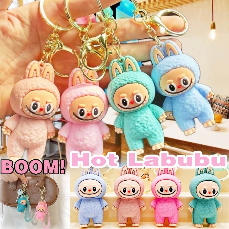 Cute Labubu Keychain - Resin Little Sheep Key Ring - Cartoon Anime ...
