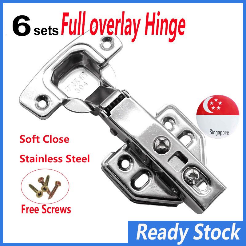 SG READY Stock Full cover hinge Stainless Steel hinges Soft Close ...
